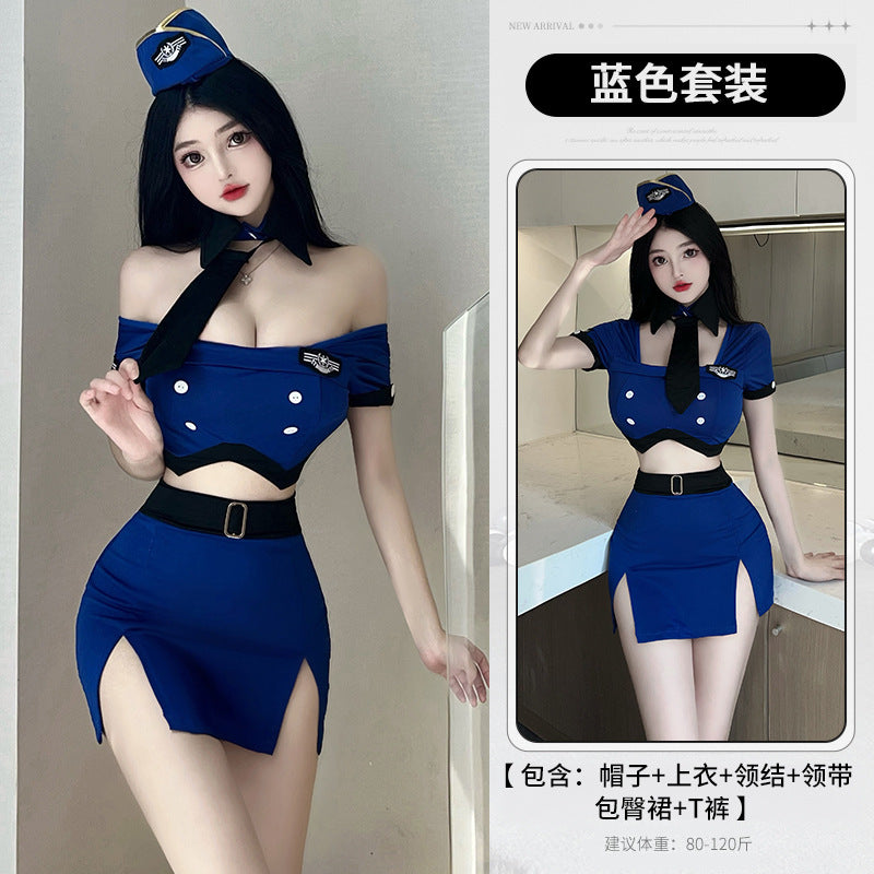 性感空姐制服 2733 (藍色/白色) – HKTcgame